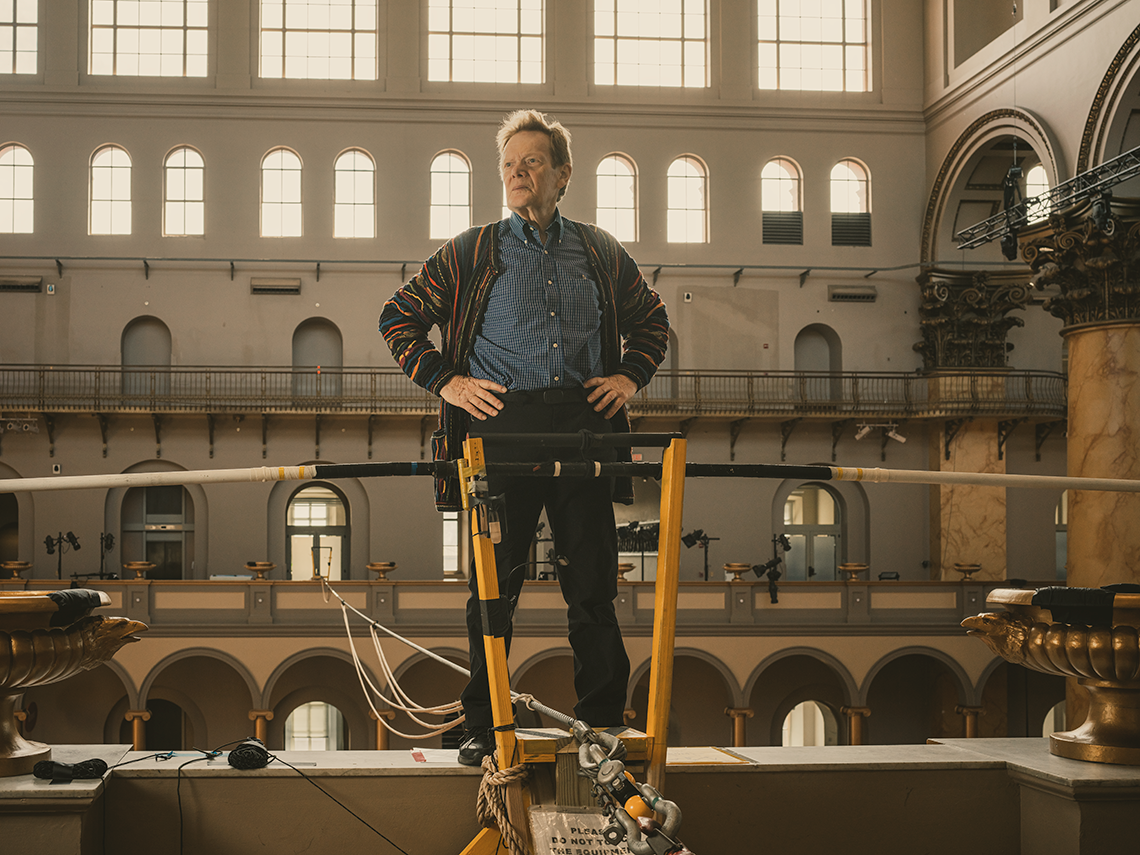 Philippe Petit 50 Years On, High Wire Star Philippe Petit Recreates